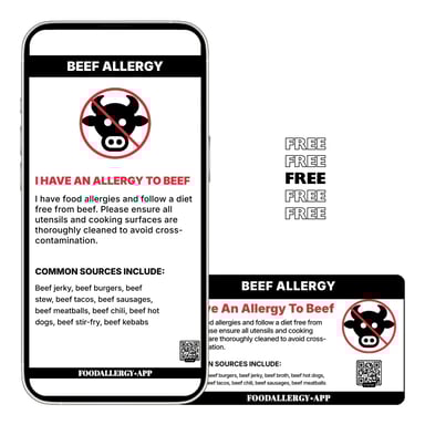 Food Allergy Cards for Travel - Customize, Download or Print